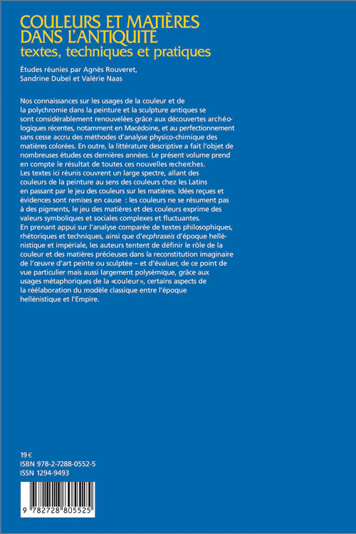 Couleurs et matières dans l'Antiquité - Études de littérature ancienne ...